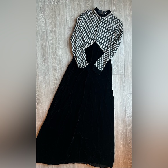 Bernie Bee | Dresses | Vintage Bernie Bee Maxi Dress Crushed Velvet ...